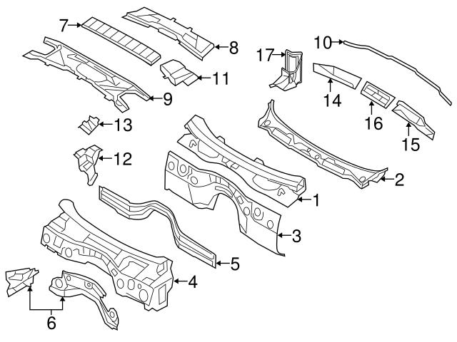 Genuine BMW 64316979758 Cowl Panel; Center - BMW | 64316933375