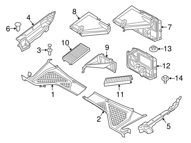 Genuine BMW 64319245593 Cabin Air Filter Cover; Left - BMW