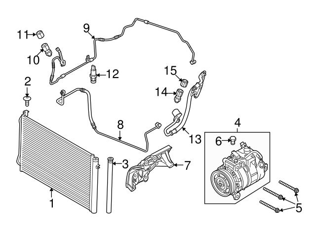 Genuine BMW 64509209717 A/C Refrigerant Discharge / Suction Hose ...