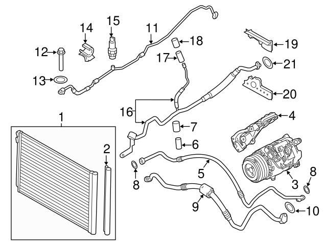 Genuine BMW 64539120007 A/C Refrigerant Discharge / Suction Hose ...
