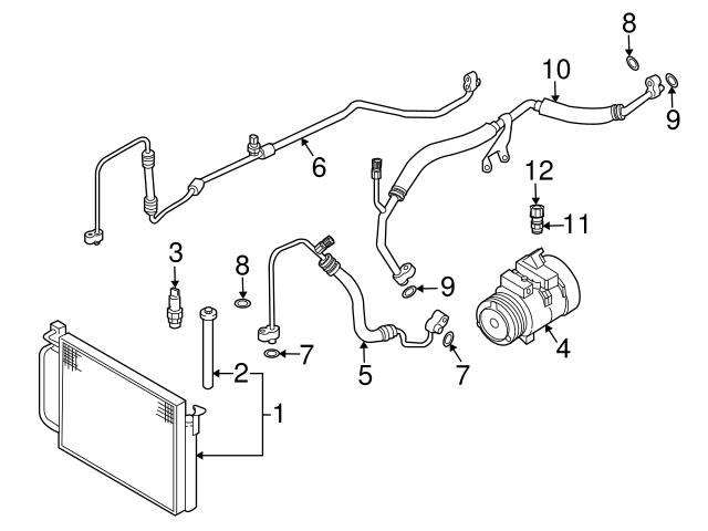 Genuine BMW 64539140738 A/C Refrigerant Discharge / Suction Hose ...