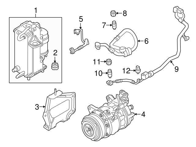 Genuine BMW 64539324795 A/C Refrigerant Suction Hose - BMW