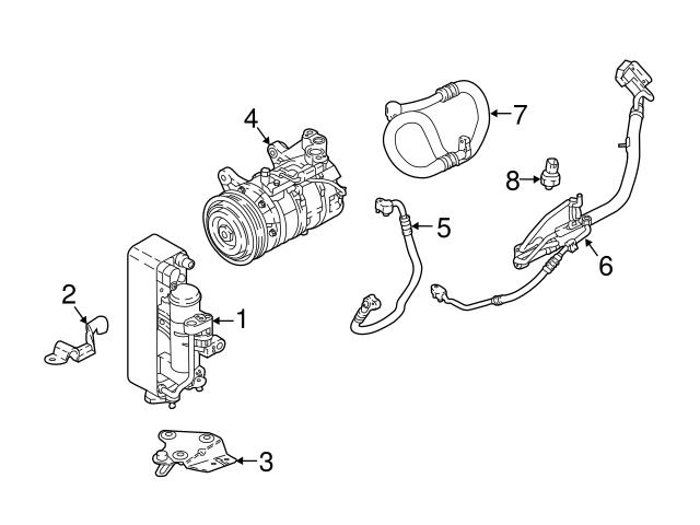 Genuine BMW 64539337136 A/C Refrigerant Suction Hose - BMW