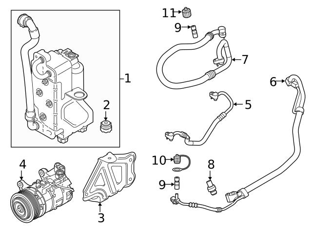 Genuine BMW 64539354536 A/C Refrigerant Suction Hose - BMW