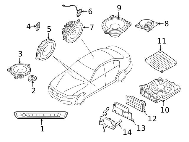 Genuine BMW 65132622489 Speaker; Left - BMW