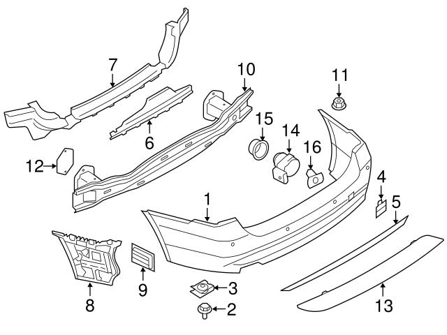 Genuine BMW 66209261586 Parking Aid Sensor; Rear Inner, Front Inner - BMW
