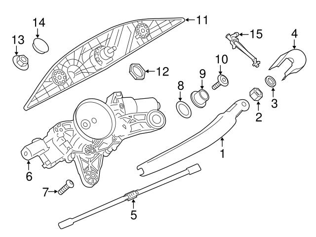 Genuine BMW 67637311415 Back Glass Wiper Motor - BMW