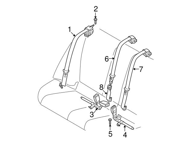 Genuine BMW 72117245663 Seat Belt Receptacle; Rear Right - BMW