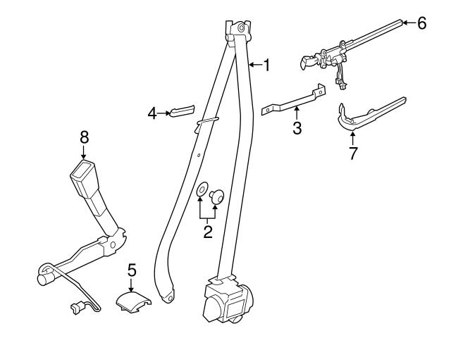 Genuine BMW 72117307915 Seat Belt Guide; Left - BMW