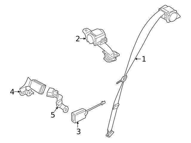 Genuine BMW 72117378261 Seat Belt Receptacle; Left - BMW