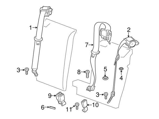 Genuine BMW 72117414288 Seat Belt Receptacle; Rear Right - BMW