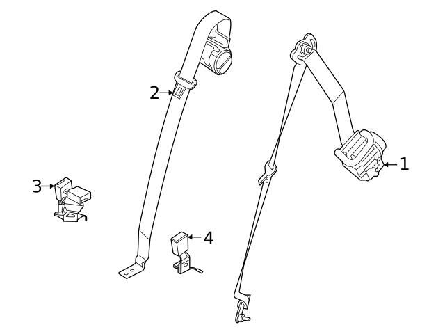 Genuine BMW 72117435672 Seat Belt Receptacle; Right - BMW