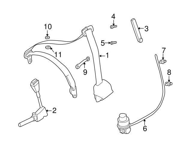 Genuine BMW 72118217386 Seat Belt Lap and Shoulder Belt; Right - BMW