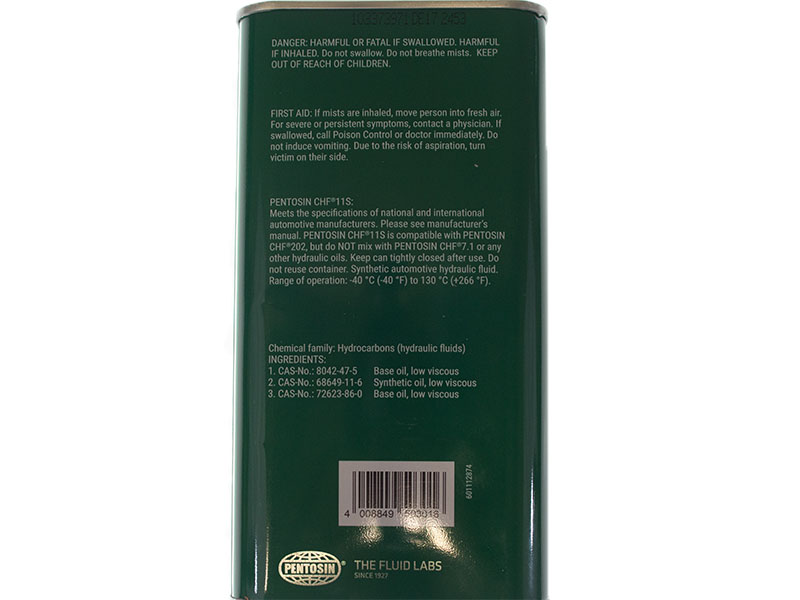 Pentosin CHF 11S CHF11S, 1405116 Power Steering Fluid; Synthetic; 1 ...