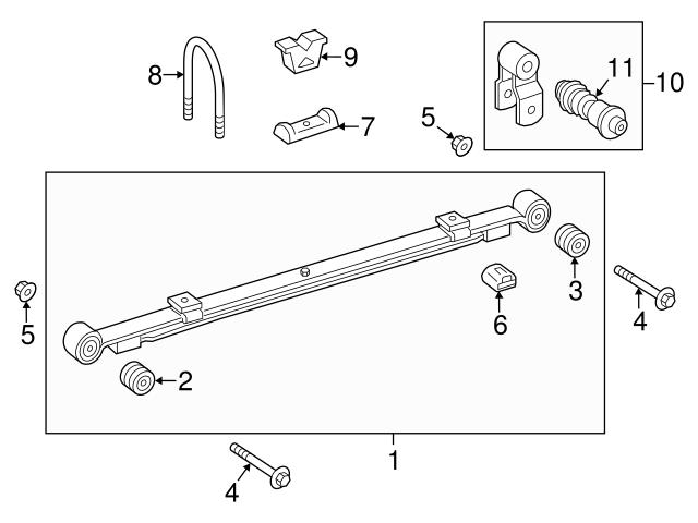 Genuine Mercedes 000000005533 Leaf Spring Bolt; Left, Right - Mercedes ...