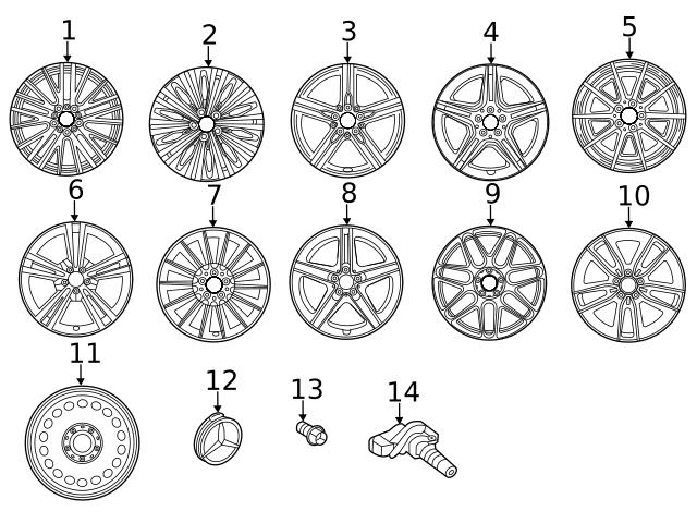 Genuine Mercedes 00040027007519 Wheel Cap - Mercedes