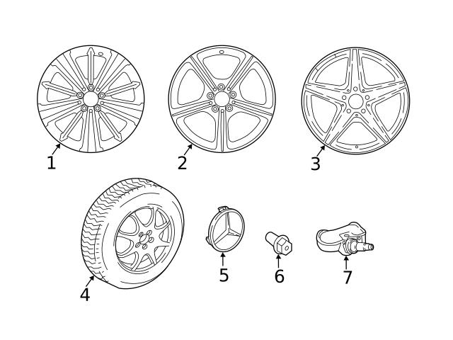 Genuine Mercedes 00040027009040 Wheel Cap; Center - Mercedes