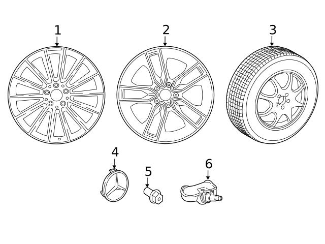 Genuine Mercedes 00040027009130 Wheel Cap; Center - Mercedes