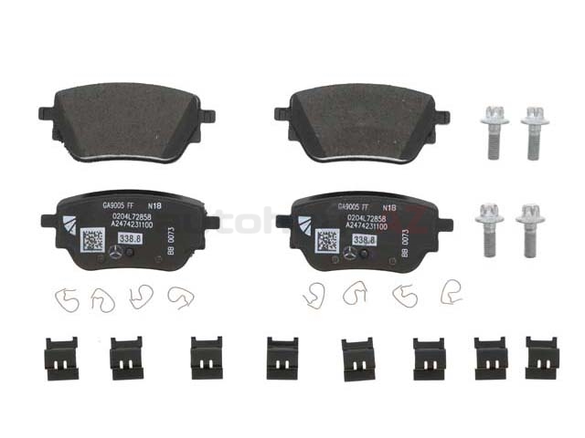Genuine Mercedes 0004204502, A0004204502 Brake Pad Set; Rear - Mercedes ...