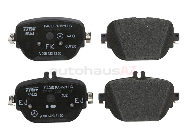 Genuine Mercedes 0004209900, A0004209900 Brake Pad Set; Rear - Mercedes ...