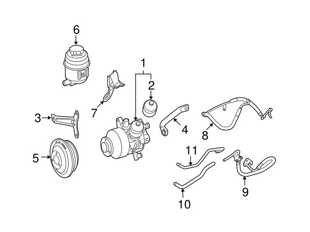 Genuine Mercedes 0004663740 Power Steering Pump Bracket; Rear - Mercedes