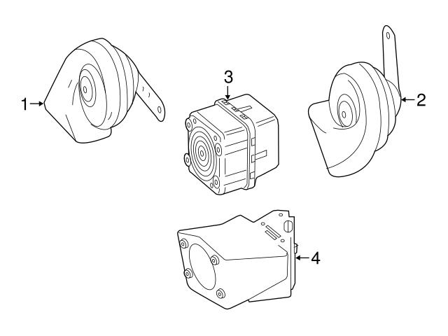 Genuine Mercedes 0005424204 Horn; Right - Mercedes | 0065428920 0075425420