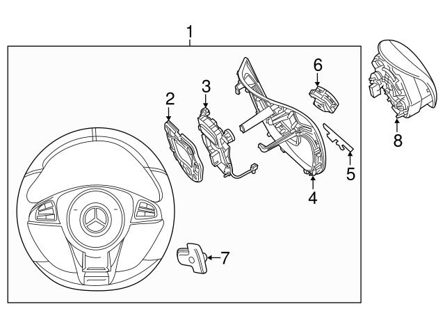 Genuine Mercedes 0005453968 Steering Wheel Radio Controls; Left, Right ...