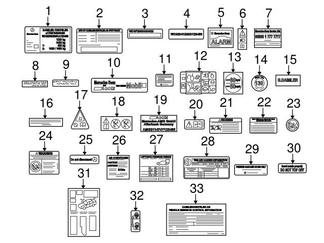 Genuine Mercedes 0005840526 Engine Decal - Mercedes | 0005840207 ...