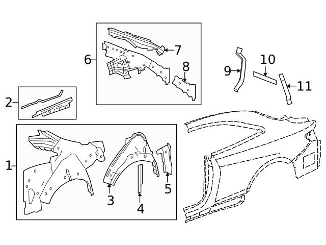 Genuine Mercedes 0006802225 Quarter Panel Insulator; Left Upper, Right ...