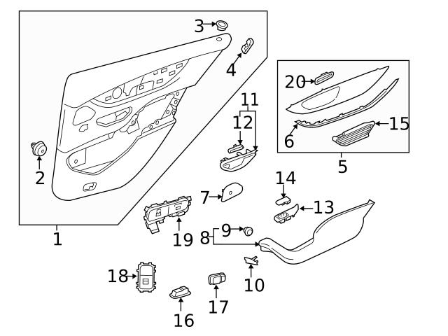 Genuine Mercedes 0008258410 Courtesy Light; Front Inner Left/Right ...