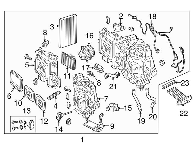 Genuine Mercedes 0008300802 A/C Evaporator Core Kit; Front - Mercedes