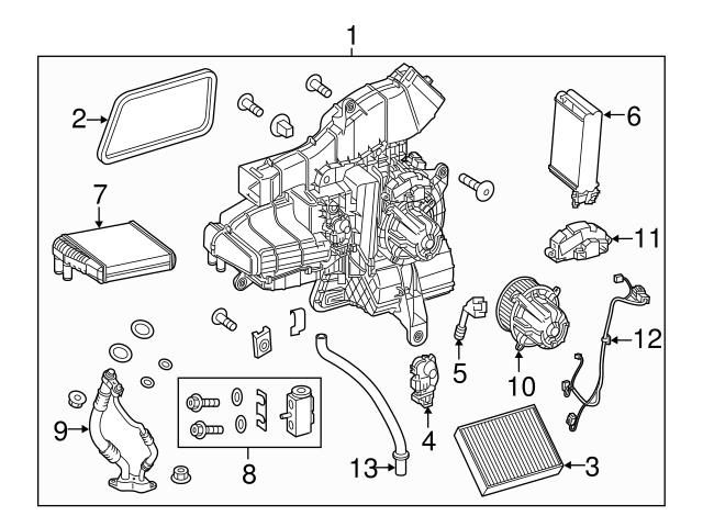 Genuine Mercedes 000830650164 A/C Evaporator Core; Rear - Mercedes ...