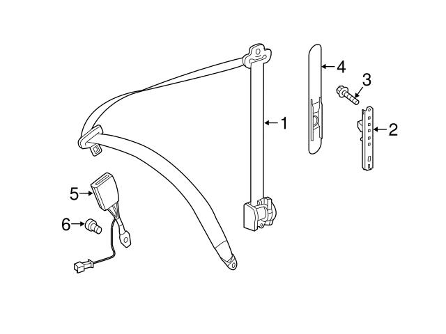 Genuine Mercedes 00086000889051 Seat Belt Height Adjuster; Front Left ...