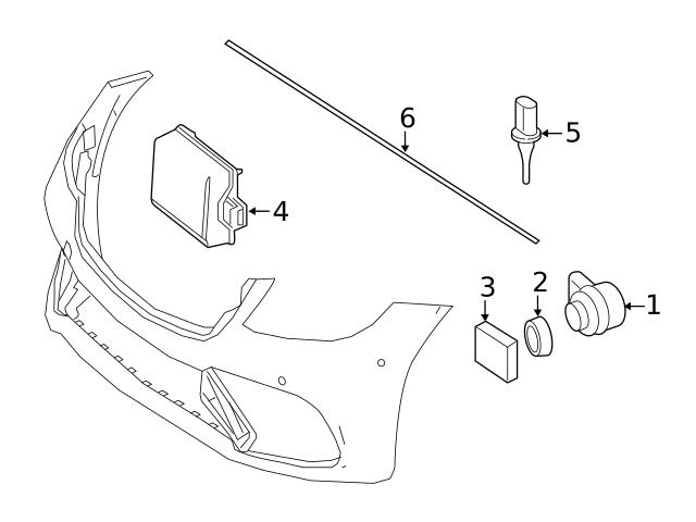 Genuine Mercedes 00090533079999 Parking Aid Sensor; Lower, Outer ...