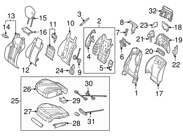 Genuine Mercedes 0009700741 Headrest Guide; Rear Left/Right - Mercedes