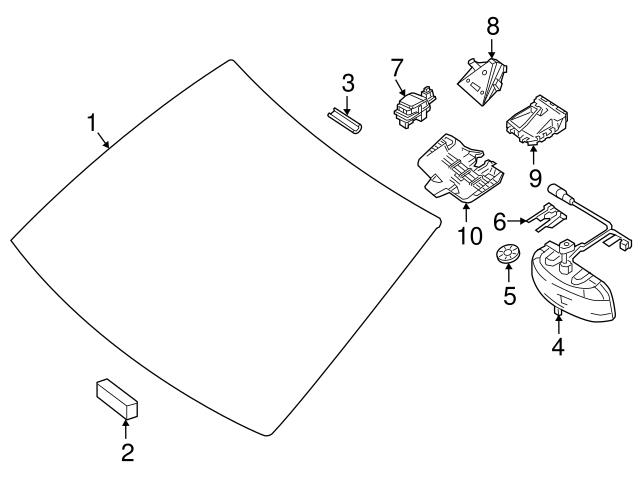 Genuine Mercedes 000987456608 Windshield Seal; Rear, Lower - Mercedes ...