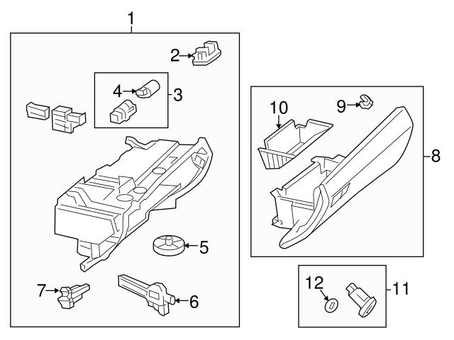 Genuine Mercedes 0009887811 Glove Box Door Bumper; Front - Mercedes