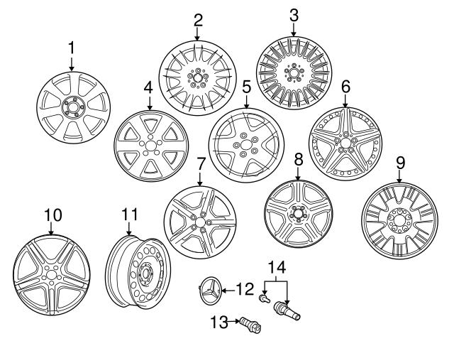 Genuine Mercedes 0009905107 Wheel Lug Bolt - Mercedes | 0009903507