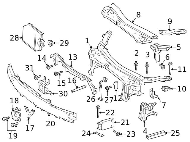 Genuine Mercedes 0009907508 Radiator Support Panel Bolt - Mercedes