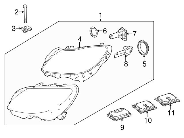 Genuine Mercedes 0009907856 Headlight Fastener Clip; Left, Right - Mercedes