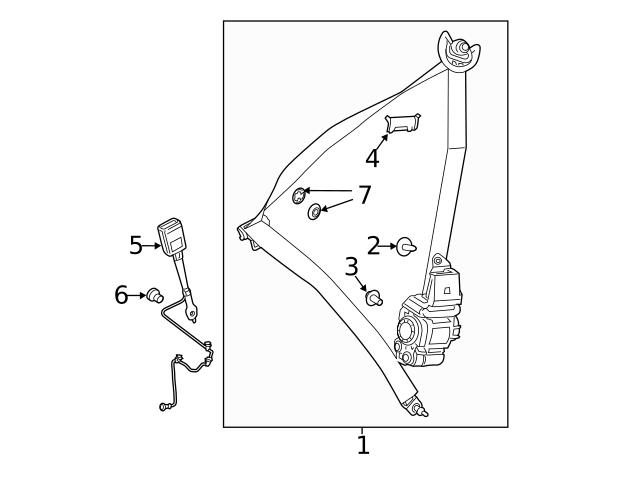 Genuine Mercedes 0009908208 Seat Belt Lap and Shoulder Belt Bolt; Rear ...