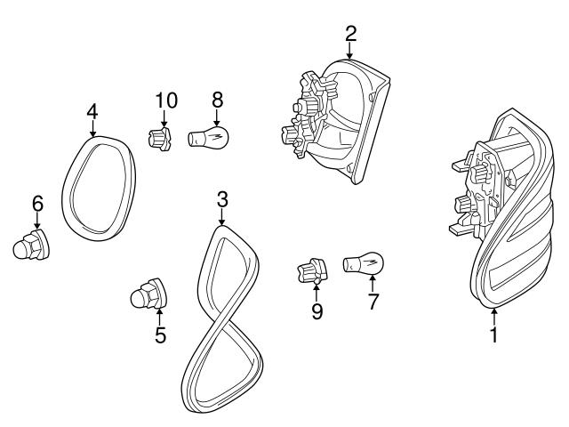 Genuine Mercedes 0009909150 Tail Lamp Nut; Left Outer, Right Outer ...