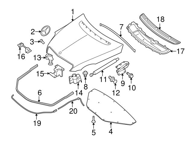 Genuine Mercedes 0009909703 Hood Hinge Bolt; Left, Right - Mercedes