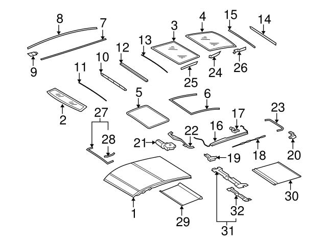Genuine Mercedes 0009910670 Sunroof Guide Jaw Clip; Left, Right - Mercedes