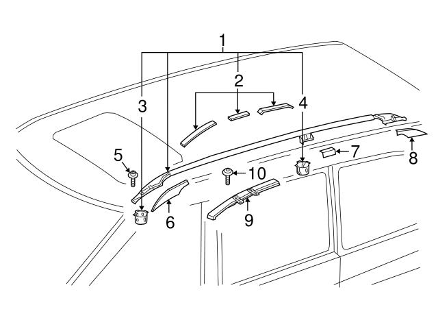 Genuine Mercedes 0009910771 Roof Luggage Carrier Side Rail Clip; Left ...