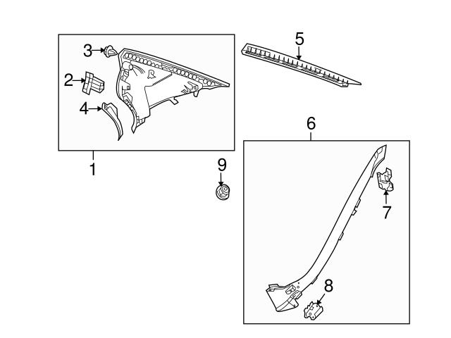 Genuine Mercedes 0009912498 Quarter Panel Trim Panel Clip; Upper Left ...