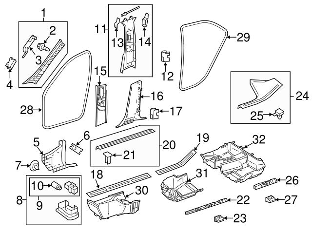 Genuine Mercedes 0009916098 Door Sill Plate Clip; Rear Left/Right ...