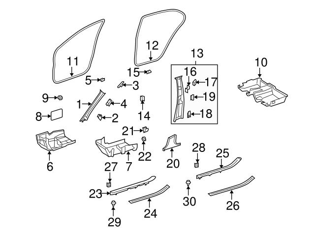 Genuine Mercedes 0009916270 B Pillar Trim Panel Clip; Left, Right ...