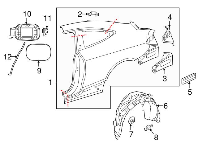 Genuine Mercedes 0009918232 Quarter Panel Clip; Rear Left/Right - Mercedes