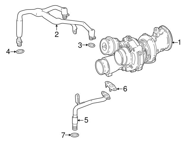 Genuine Mercedes 0009972505 Turbocharger Oil Line Gasket; Left, Right ...